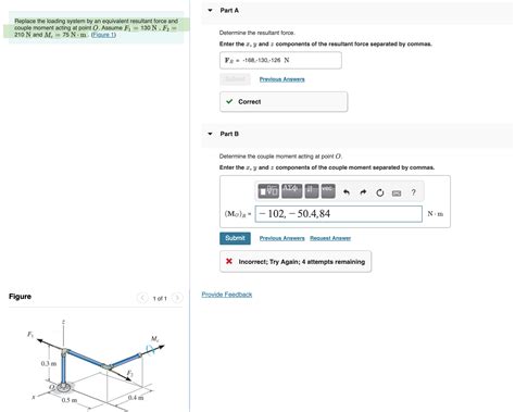 Solved Replace The Loading System By An Equivalent Resultant