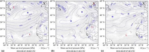 Synoptic Flow Conditions Including Mean Sea Level Pressure And 10 M Download Scientific Diagram