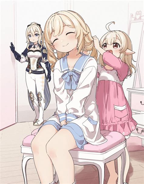 Klee Barbara And Jean Genshin Impact Drawn By Yukie Kusaka Shi Danbooru