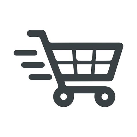 Icono de carrito de compras rápido Vector Premium