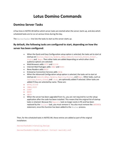 Lotus Domino Console Commands Pdf Ibm Notes Databases