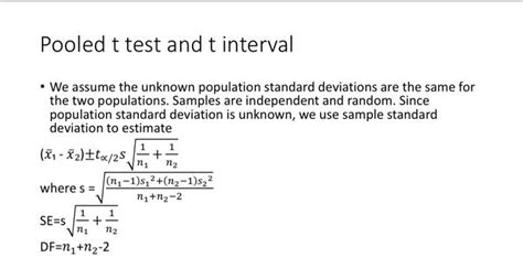 Pooled T Test And T Interval We Assume The Unknown Chegg Com