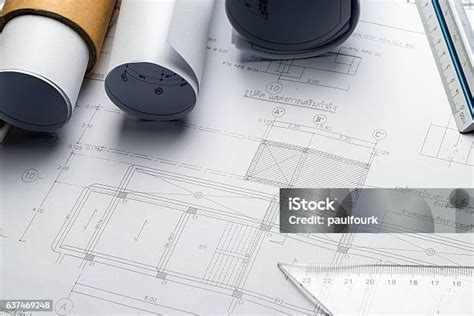 엔지니어링 다이어그램 청사진 종이 초안 프로젝트 스케치 Diy에 대한 스톡 사진 및 기타 이미지 Diy 건설 산업 건축 Istock