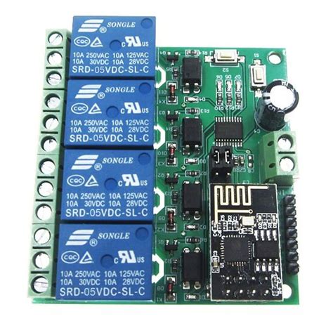 Modulo Relê Wifi 4 Canais Esp8266 Esp01 Esp8266 Esp 01 Wi Fi Casa Da Robótica Materiais