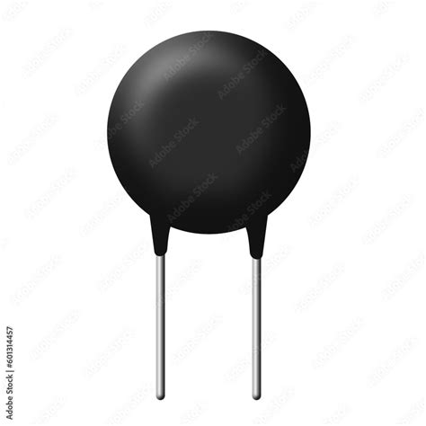 Black Thermistor Icon On White Background Ntc Thermistor Resistor Sign 3d Style Stock Vector
