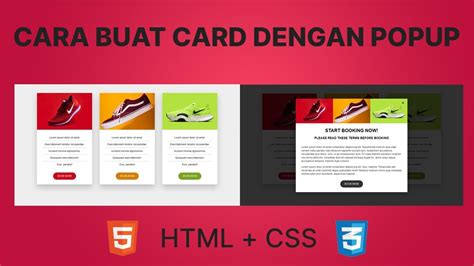 Cara Membuat Card Dengan Popup Hanya Menggunakan Html And Css Youtube