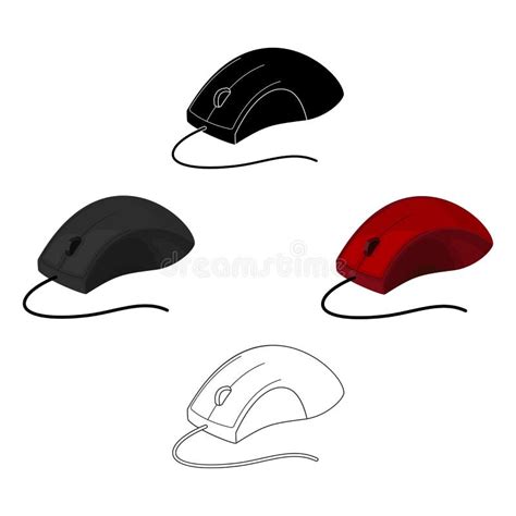 Computer Mouse Icon In Outline Style Isolated On White Background Personal Computer Accessories