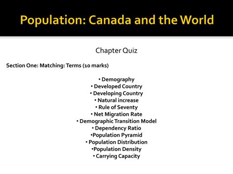 population canada and the world ppt download