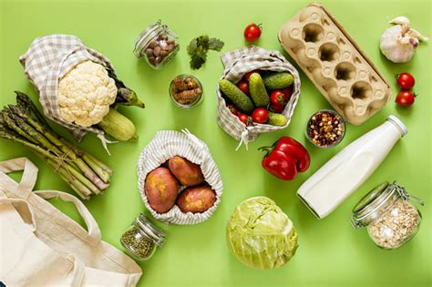 제로 폐기물 쇼핑 개념 섬유 가방 및 유리 항아리에 식료품 쇼핑백에 대한 스톡 사진 및 기타 이미지 쇼핑백 채소 0 Istock