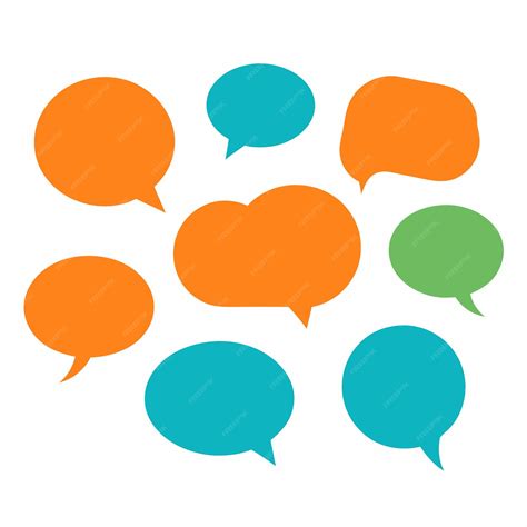 Speech Bubble Colorful Cicon Set Vector Illustration Premium Ai