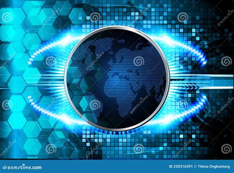 World Map From Binary Code Abstract Planet Earth Futuristic