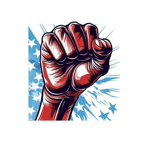 USA Flag With Middle Raised Fist Vector Premium AI Generated Image