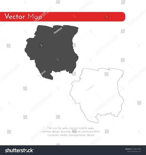 Vector Map Suriname Isolated Vector Illustration Stock Vector Royalty Free 1268741992