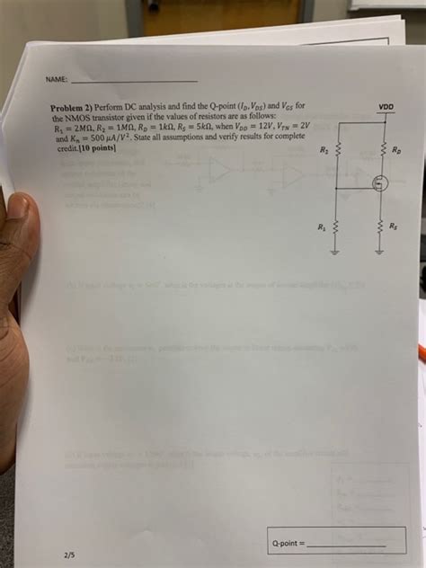 Solved NAME Problem 2 Perform DC Analysis And Find The Chegg Com