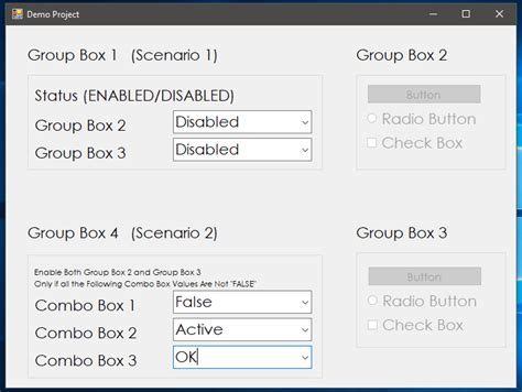 C How To Disable And Then Enable All The Controls Inside Two