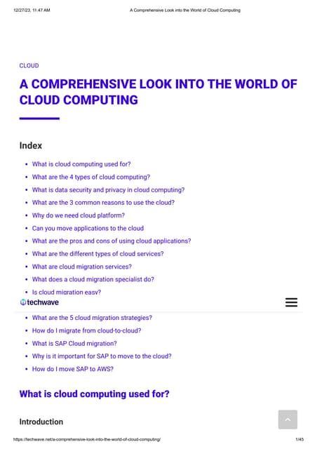 A Comprehensive Look Into The World Of Cloud Computing Pdf