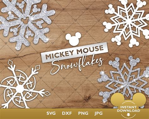 Mickey Snowflake Svg Etsy