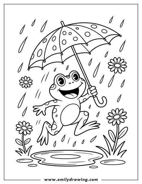 Rain Gear Coloring Page Umbrella Coloring Page Coloring