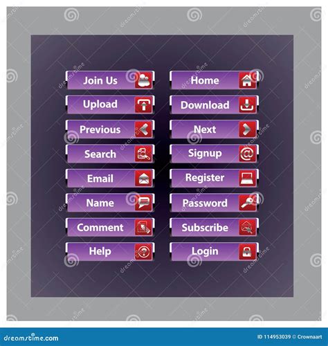 Web Design Buttons Theme Stock Illustration Illustration Of Global