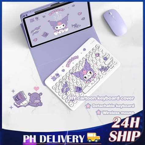 Sanrio Kuromi 10 Inch Keyboard Bluetooth Wireless Mouse Kit For Android
