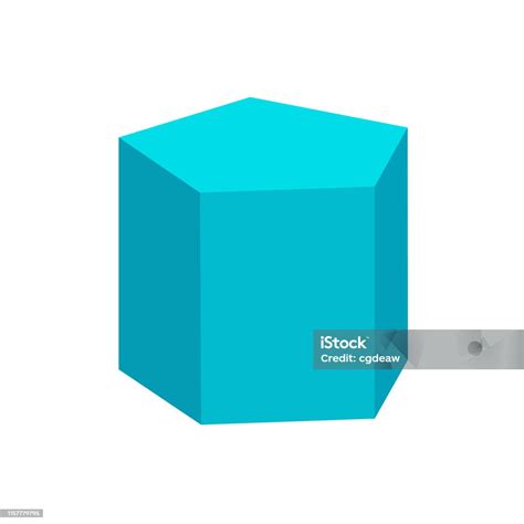 흰색 배경에 고립 된 파란색 오각 형 프리즘 기본 간단한 3d 모양 기하학적 오각형 프리즘 아이콘 3d 모양 기호 오각형 프리즘