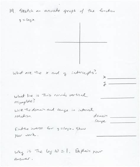 Solved 19 Sketch An Accurate Graph Of The Function Ylogx
