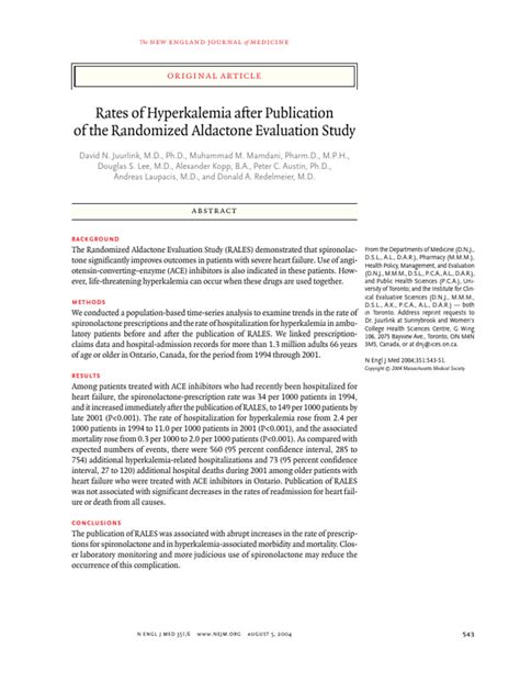 Rates Of Hyperkalemia After Rales Pdf