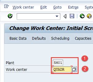 Work Center In SAP PP Create Change Display