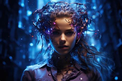 Premium Ai Image Neural Network Supercomputer In The Form Of A Beautiful Girl