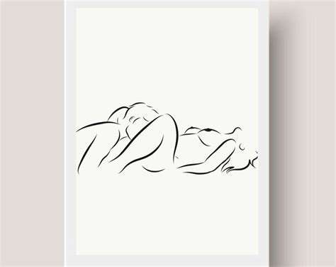 Minimalist Oral Sex Erotic Line Art Oral Sex Art Sensual Line Art Abstract Couple Couple
