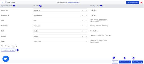 mapping excel sheet data of journal with suvit configuration