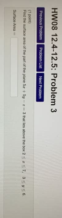 Solved Hw08 124 125 Problem 3 Previous Problem Problem