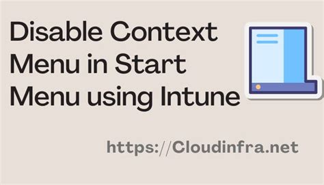 disable context menu in start menu using intune