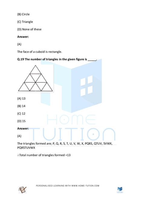 Cbse Class 3 Maths Mathematics Geometry Worksheet Free Pdf Home Tution