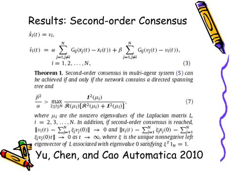 Ppt Consensus In Multi Agent Systems With Second Order Dynamics Wenwu Yu Department Of