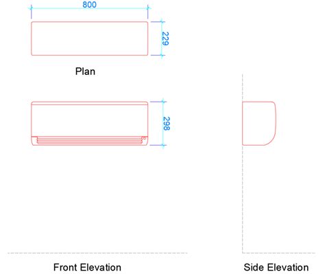Split AC Dimensions And Free Dwg Layak Architect