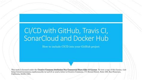 CICD With GitHub Travis SonarCloud And Docker Hub PPT