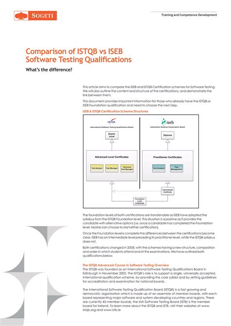 Istqb Vs Iseb Certification Pdf