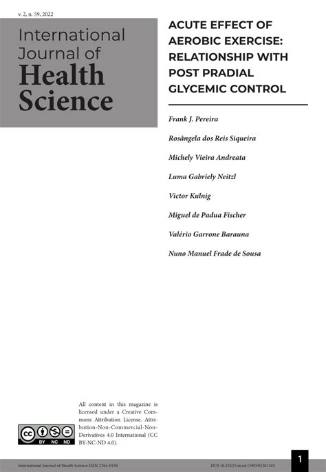 Pdf Acute Effect Of Aerobic Exercise Relationship With Post Pradial