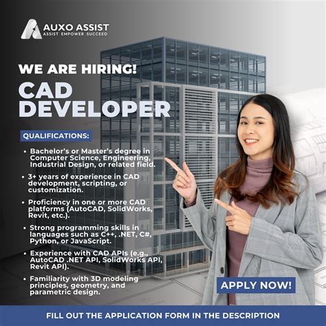 Auxo 𝗖𝗔𝗗 𝗗𝗲𝘃𝗲𝗹𝗼𝗽𝗲𝗿 We Are Seeking A Highly Skilled Cad Developer With