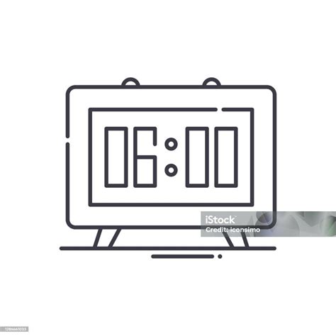디지털 클럭 아이콘 선형 격리 된 그림 얇은 줄 벡터 웹 디자인 기호 흰색 배경에 편집 가능한 스트로크와 개요 개념 기호 2에 대한 스톡 벡터 아트 및 기타 이미지 Istock