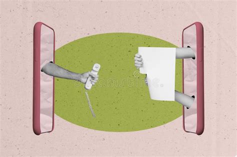 Pop Image Collage Of Two Gadget Screen With Different Objects On Pink Color Background Stock