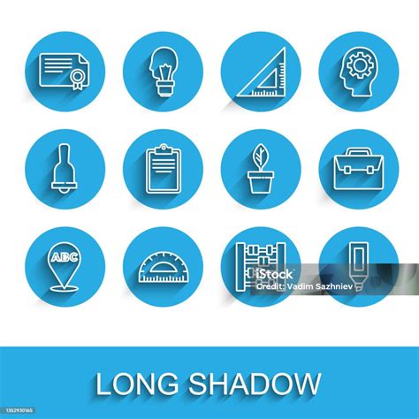 세트 라인 알파벳 Pro트랙터 인증서 템플릿 아바쿠스 마커 펜 체크리스트가있는 클립 보드 서류 가방 및 화분 아이콘 벡터 가방에 대한 스톡 벡터 아트 및 기타 이미지