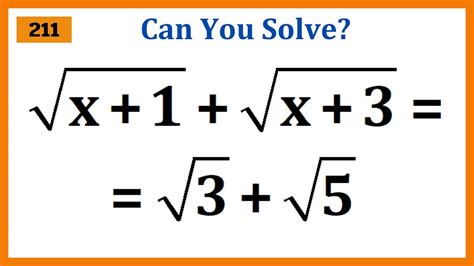 Nice Algebra Problem Can You Solve Youtube