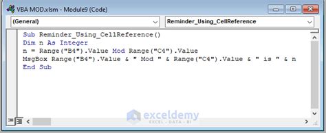 How To Use The Vba Mod Operator 9 Examples Exceldemy