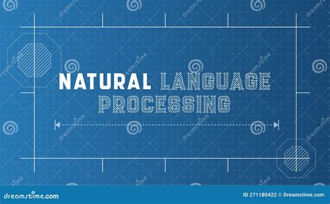 Natural Language Processing Banner Background Blueprint Style Typography For Ai Technology