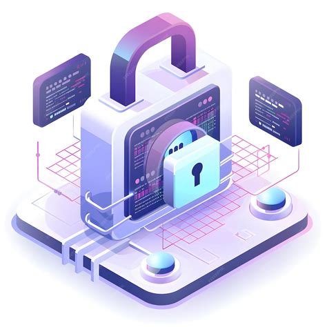 3d Flat Vector Secure Database Icon With Symbol And Lock Concept Importance Of Protecting Data
