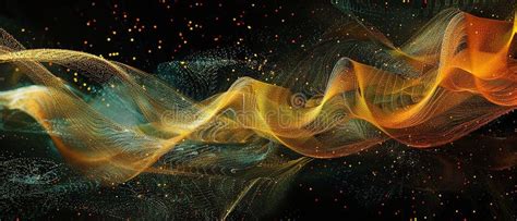 абстрактный цифровой ландшафт состоящий из взаимосвязанных частиц иллюстрация звуковой волны в