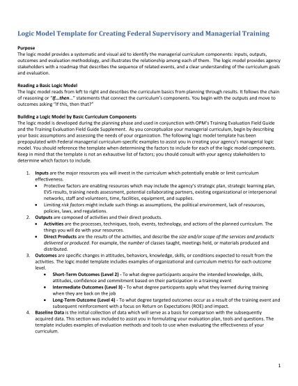 17 Fillable Logic Model Template Free To Edit Download And Print Cocodoc
