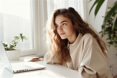 Laptop Computer Adult Woman AI Free Photo Rawpixel